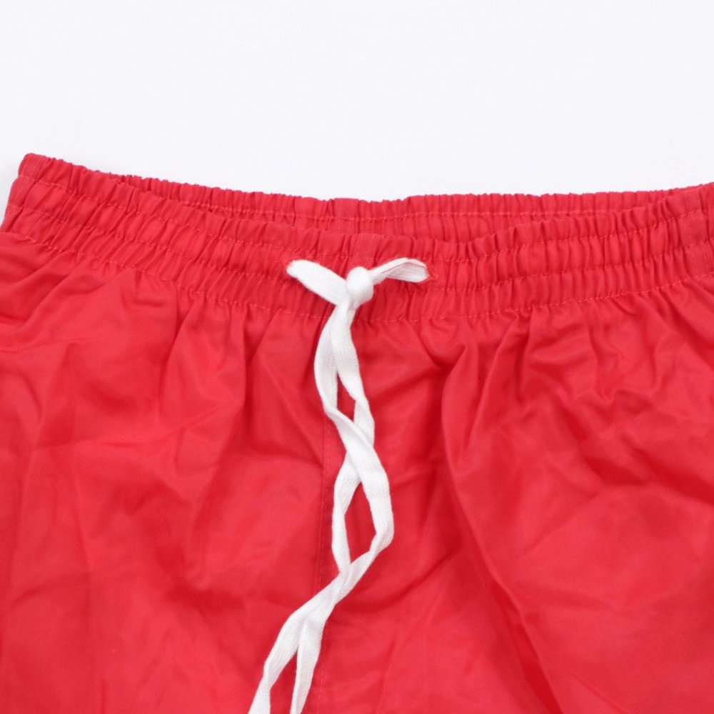 Nos 90s Mens Small Lined Nylon Soccer Shorts Red - Gem
